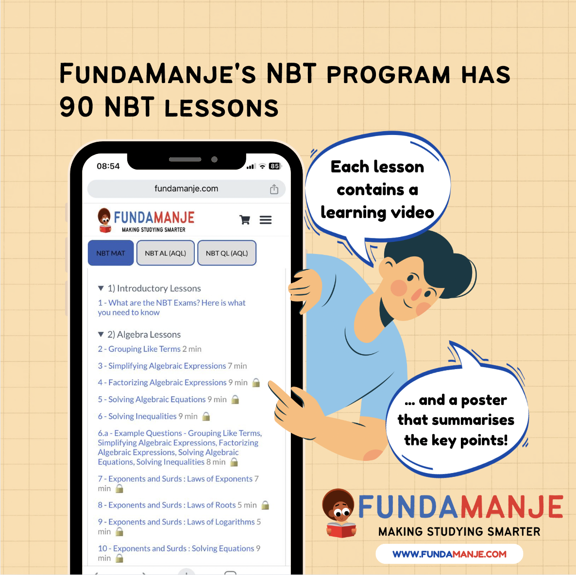 NBT Lessons - 90 effective and simple step-by-step lessons